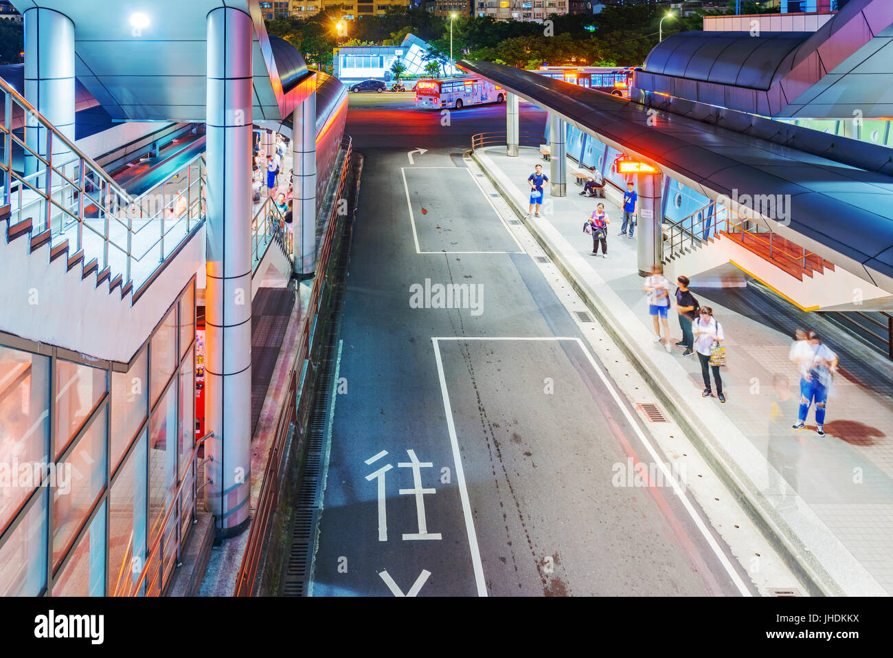 TAIPEI, TAIWAN - JUNE 08: This is a view of the Banqiao bus station a ...