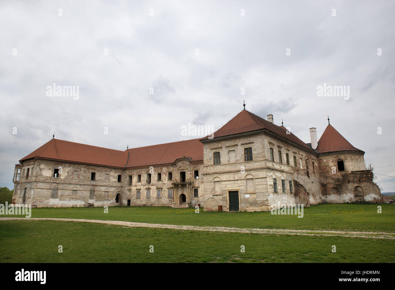Frontal view of Banffy Castle, Bontida, Romania Stock Photo - Alamy