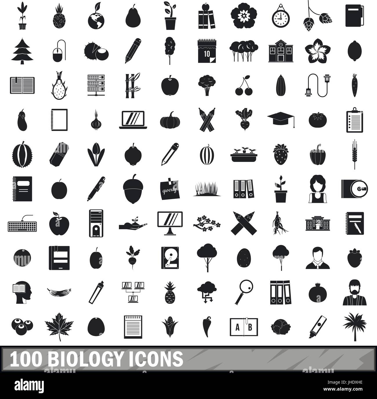 100 biology icons set, simple style Stock Vector Image & Art - Alamy