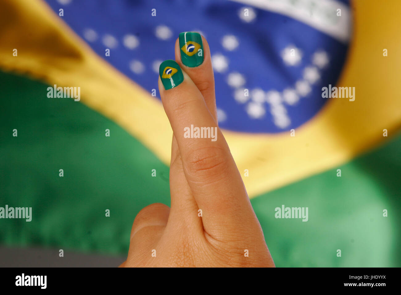 Flag, Fingers, Belém, Pará, Brazil Stock Photo - Alamy