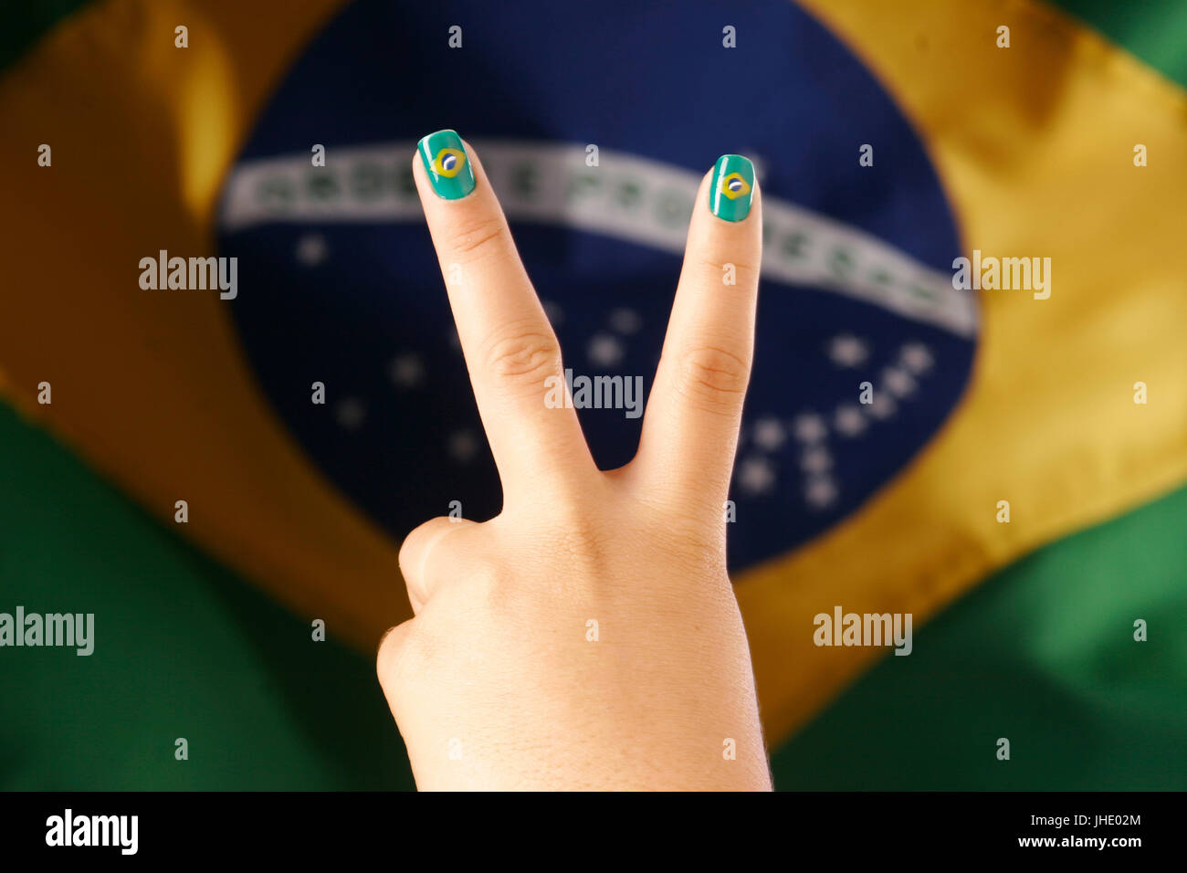 Flag, Fingers, Belém, Pará, Brazil Stock Photo - Alamy