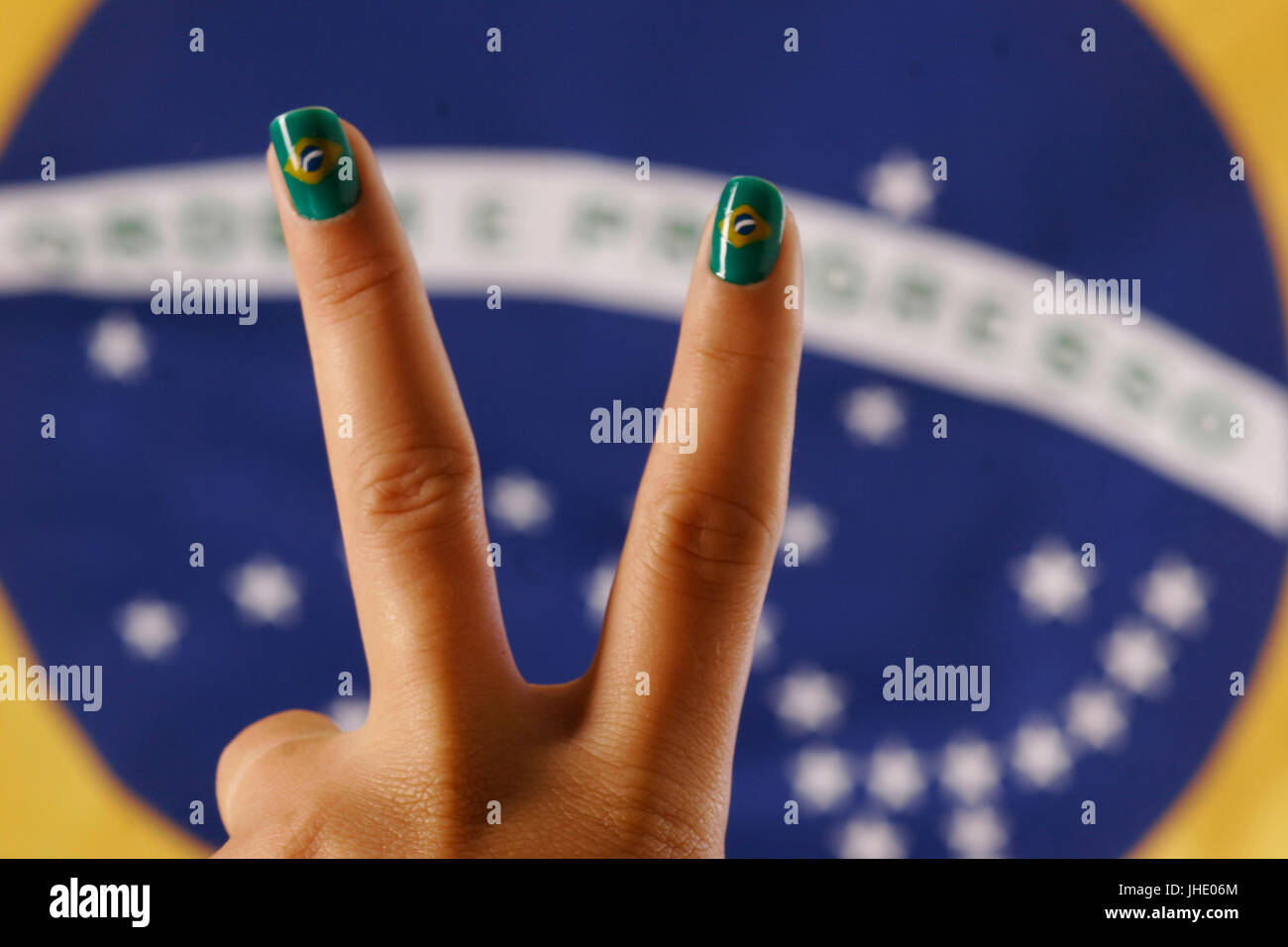 Flag, Fingers, Belém, Pará, Brazil Stock Photo - Alamy