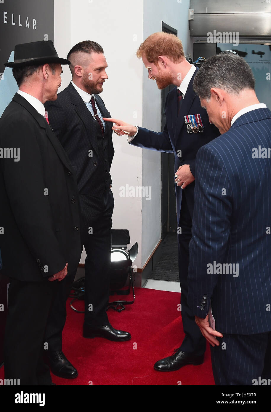 Prince Harry meets Mark Rylance and Tom Hardy as he attends the world ...