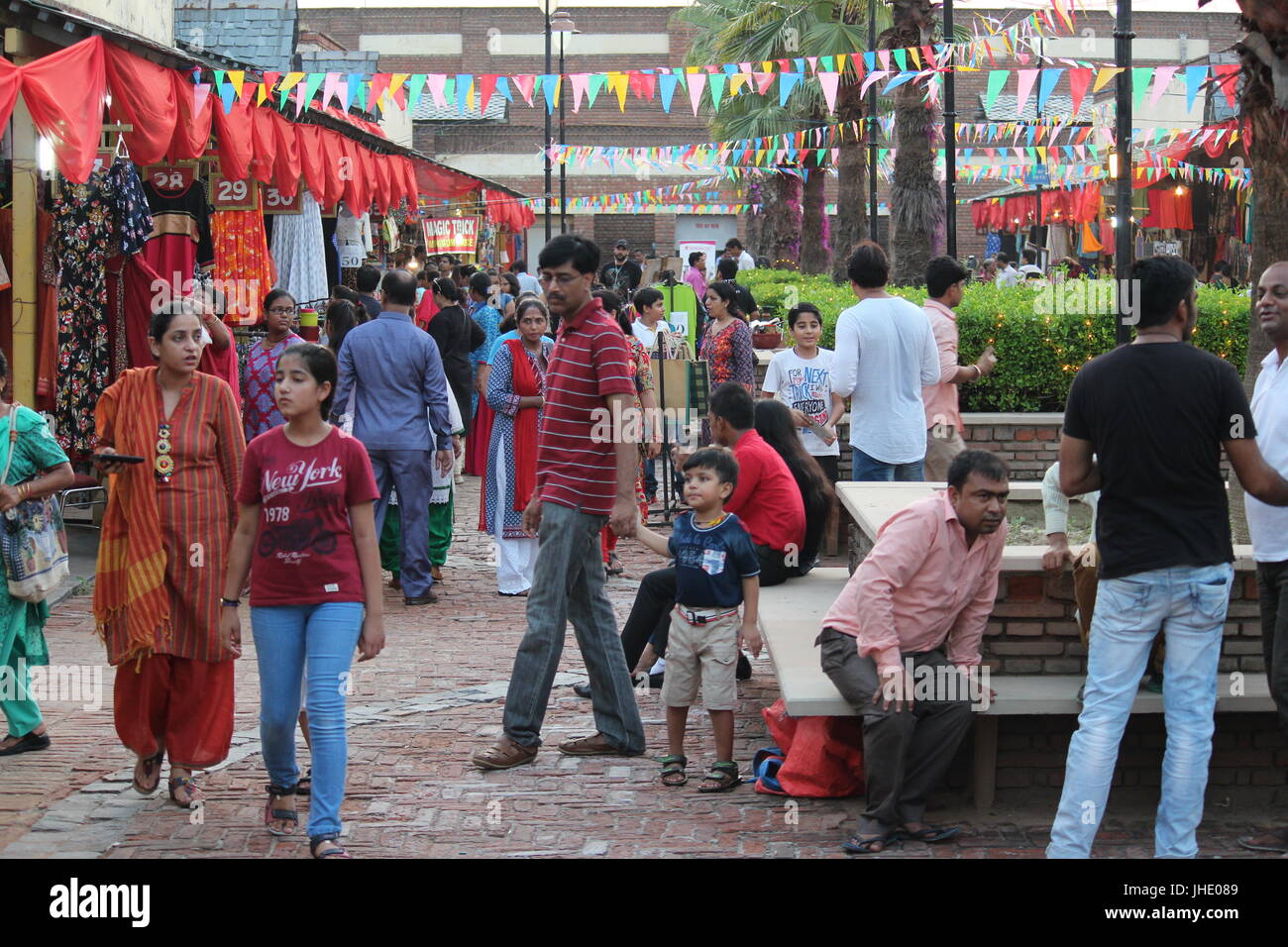 People of different age groups at Dilli Haat, Pitampura, Delhi during ...