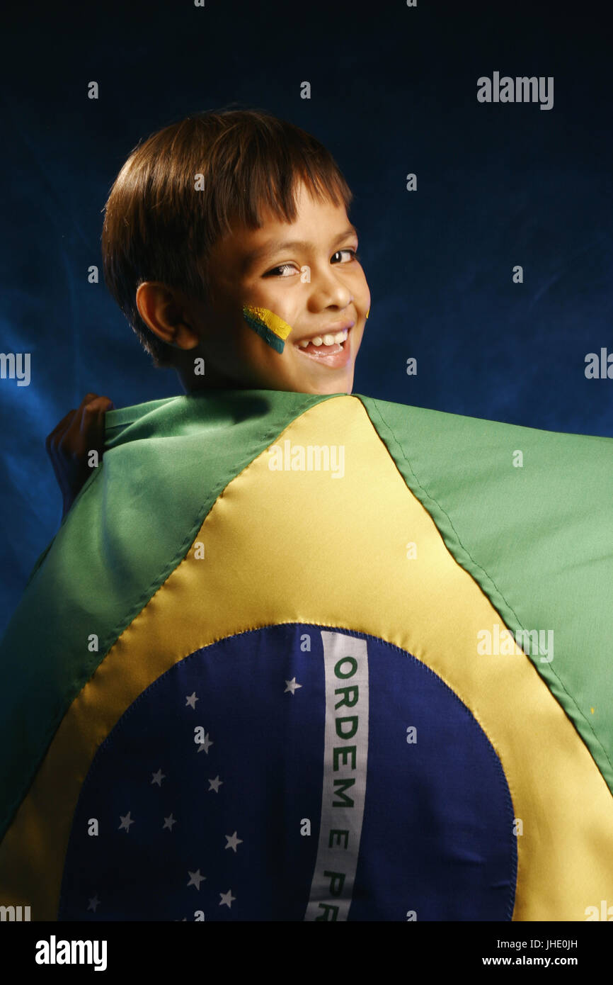 Child, Flag, Belém, Pará, Brazil Stock Photo - Alamy