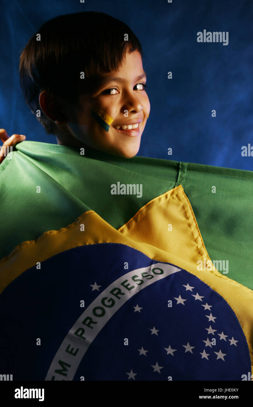 Child, Flag, Belém, Pará, Brazil Stock Photo - Alamy