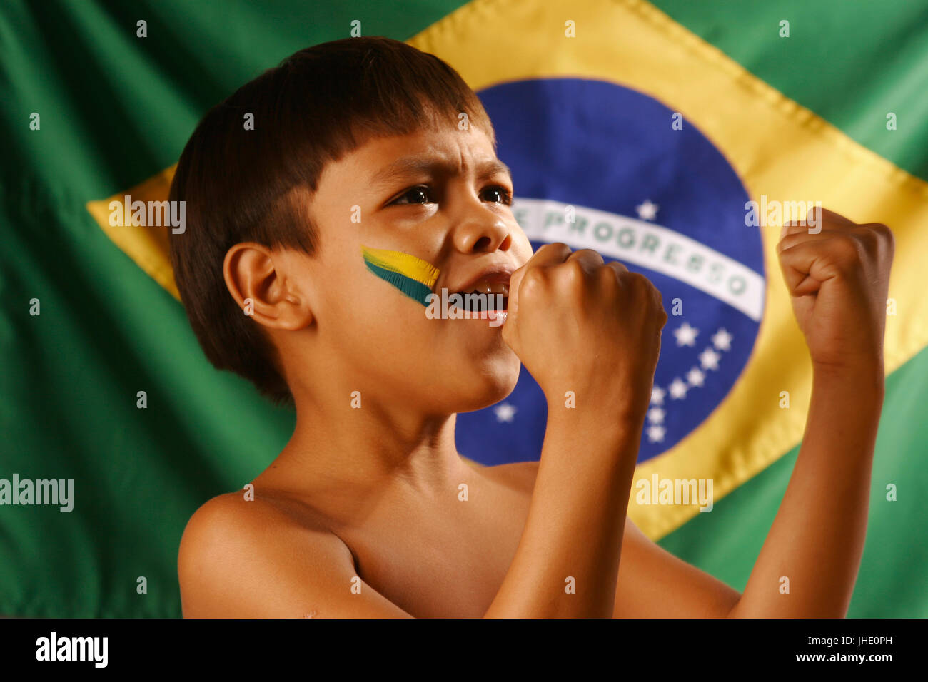 Child, Flag, Belém, Pará, Brazil Stock Photo - Alamy
