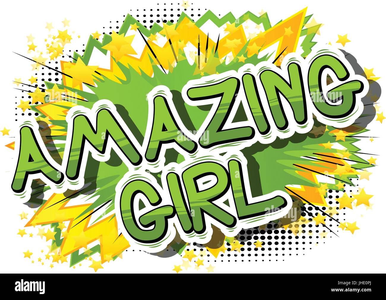 Amazing Girl - Comic book style phrase on abstract background Stock ...
