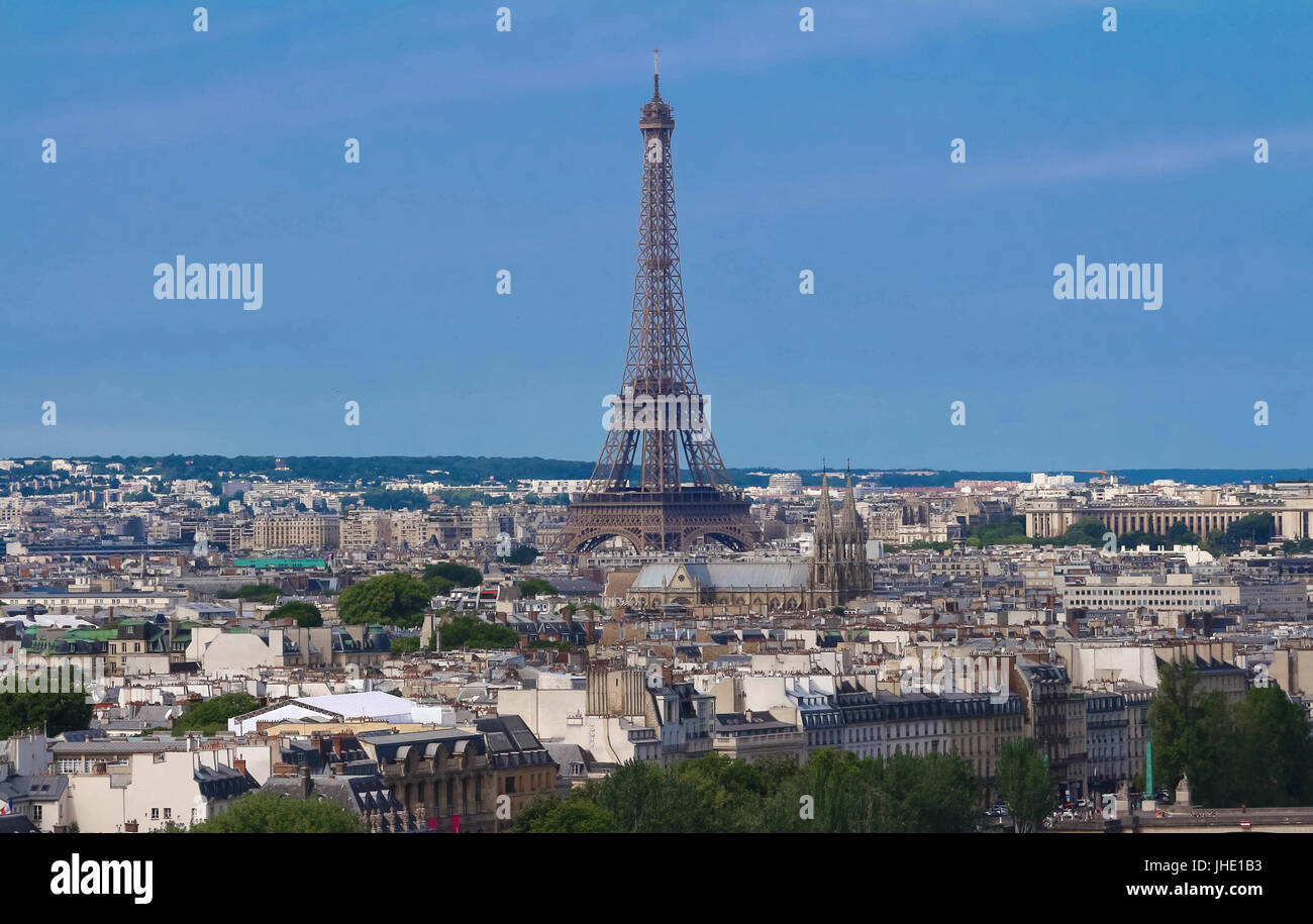 The Eiffel tower and parisian landscape, Paris, France Stock Photo - Alamy