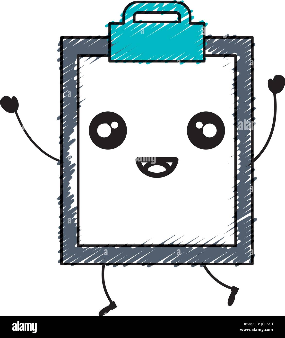 clipboard paper kawaii character vector illustration design Stock ...