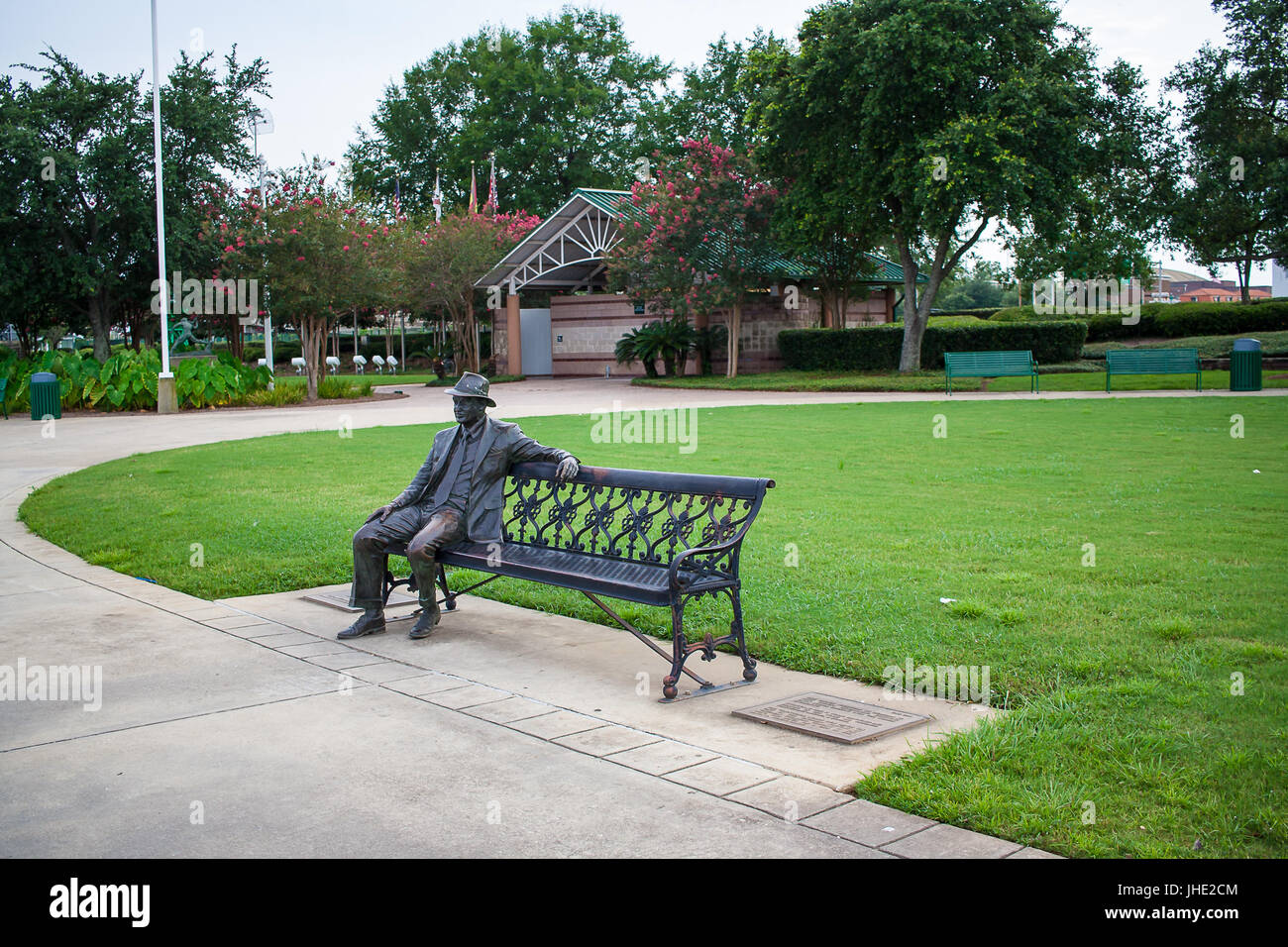 July 2017, Mobile, AL: A statue of Ervin S. Cooper sitting on a bench ...