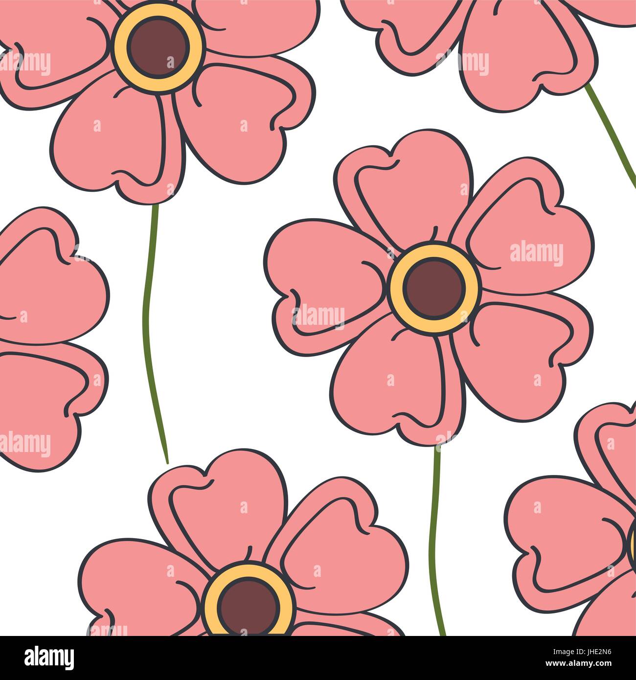 cute and beautiful flower pattern background vector illustration design ...