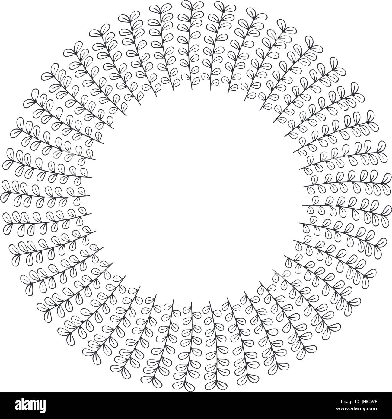 Circular crown with leaves vector illustration design Stock Vector ...