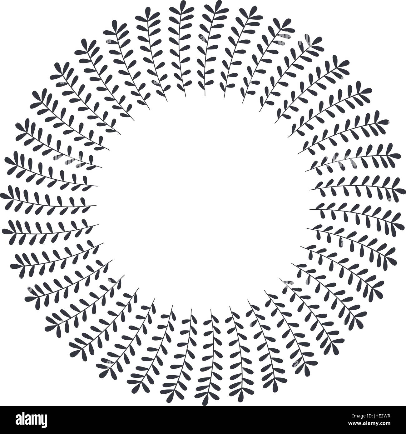 Circular crown with leaves vector illustration design Stock Vector ...