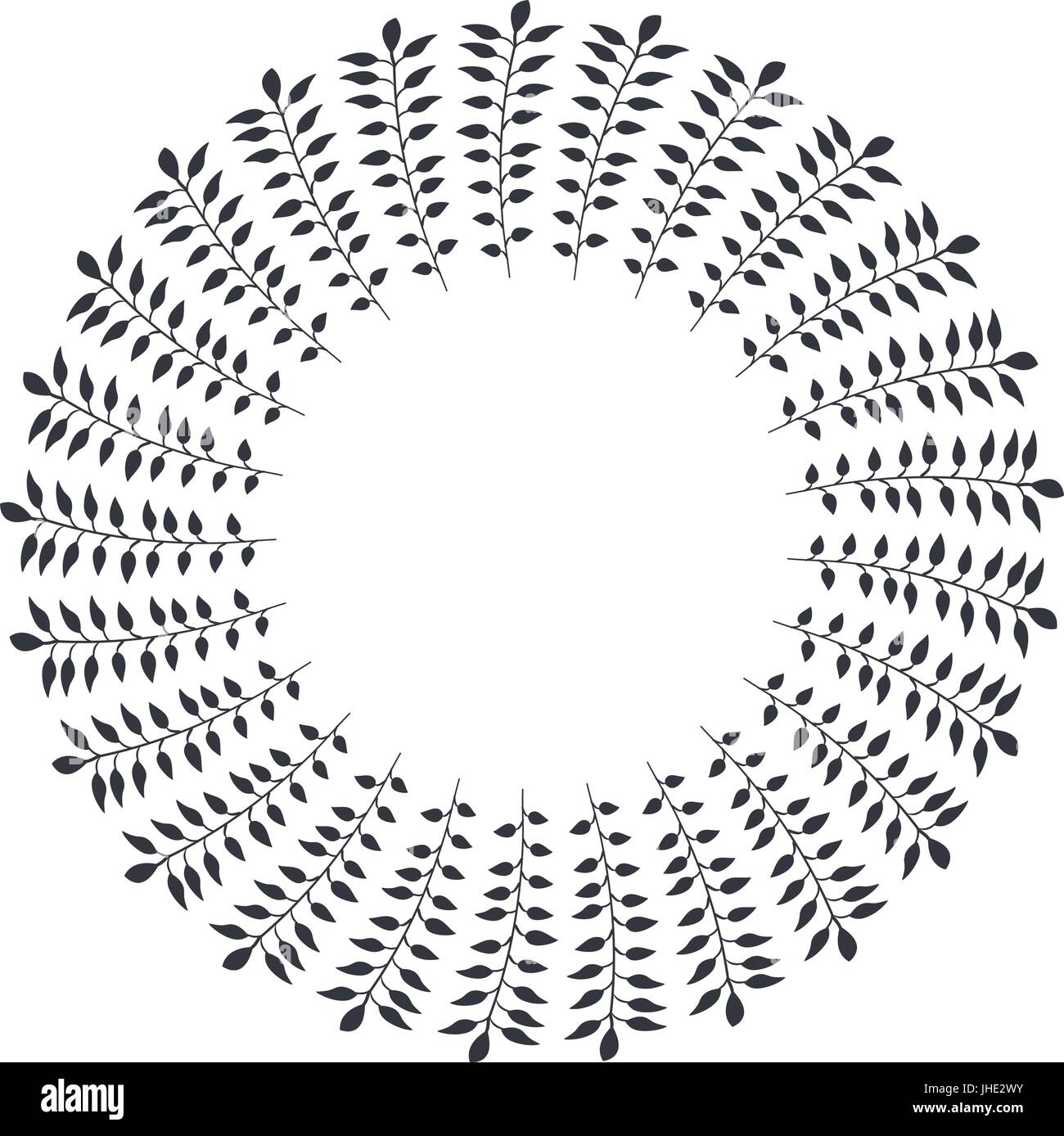 Circular crown with leaves vector illustration design Stock Vector ...