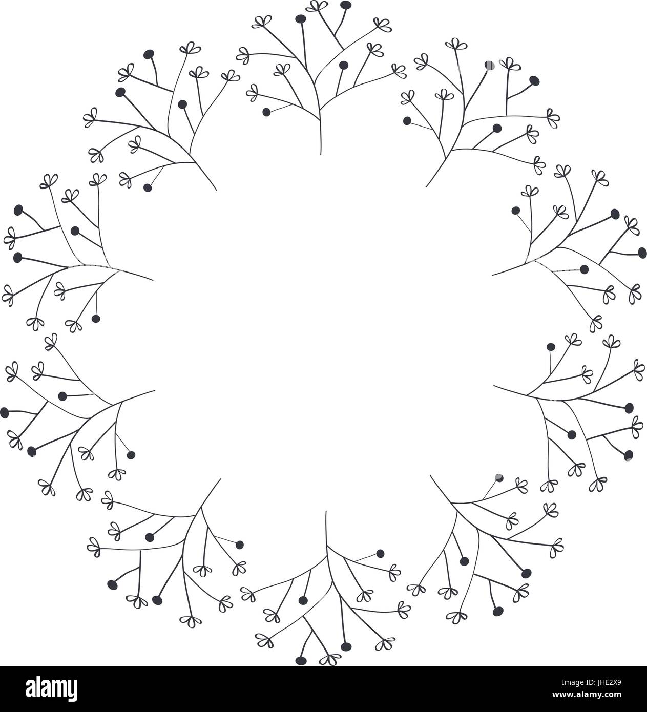 Circular crown with leaves vector illustration design Stock Vector ...
