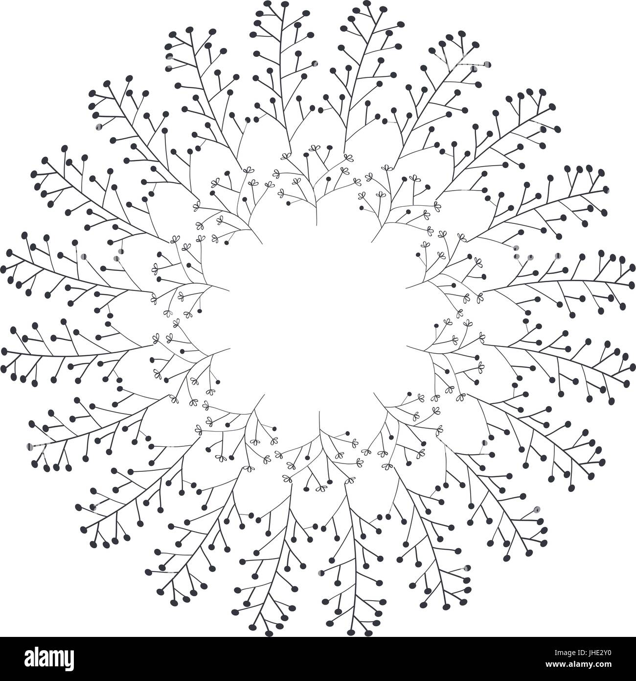 Circular crown with leaves vector illustration design Stock Vector ...