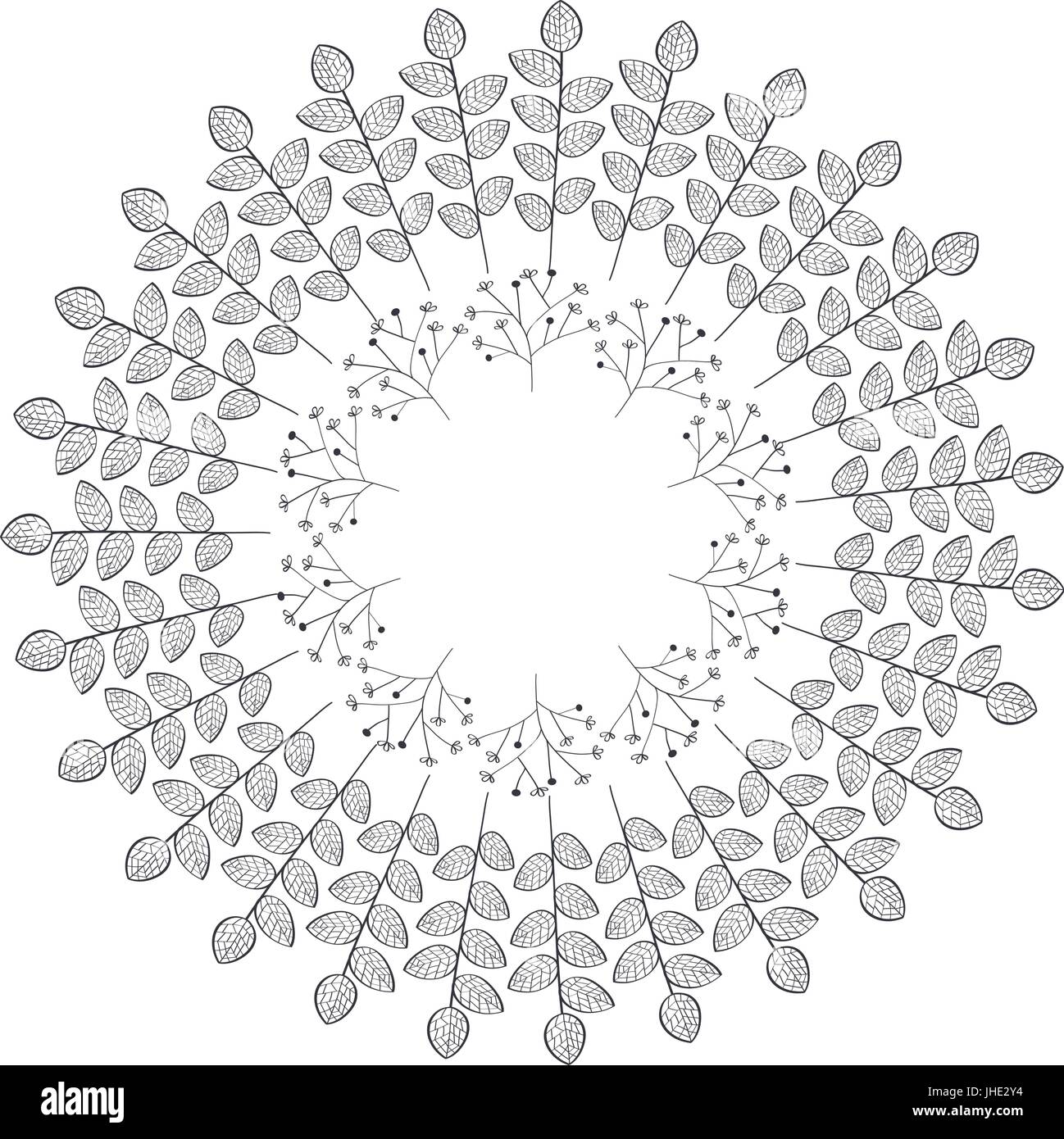 Circular crown with leaves vector illustration design Stock Vector ...