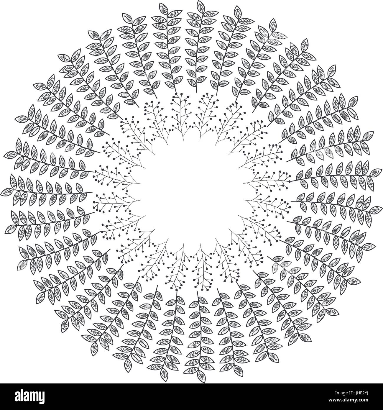 Circular crown with leaves vector illustration design Stock Vector ...