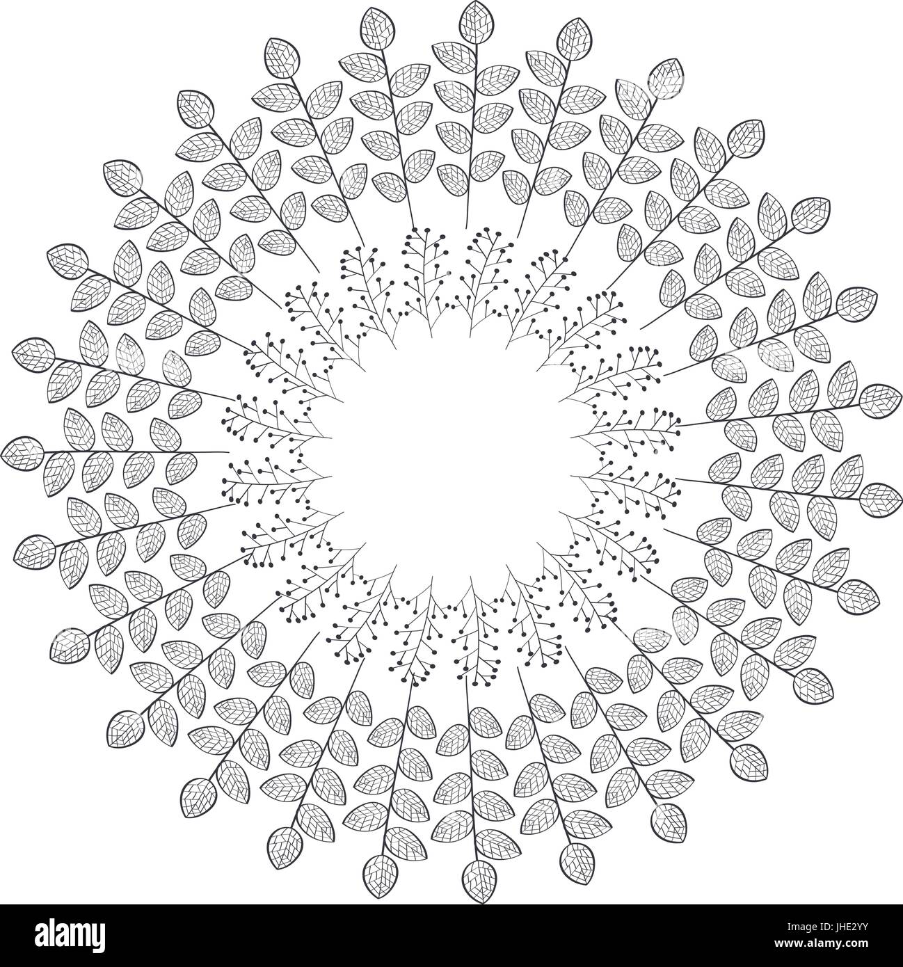 Circular crown with leaves vector illustration design Stock Vector ...