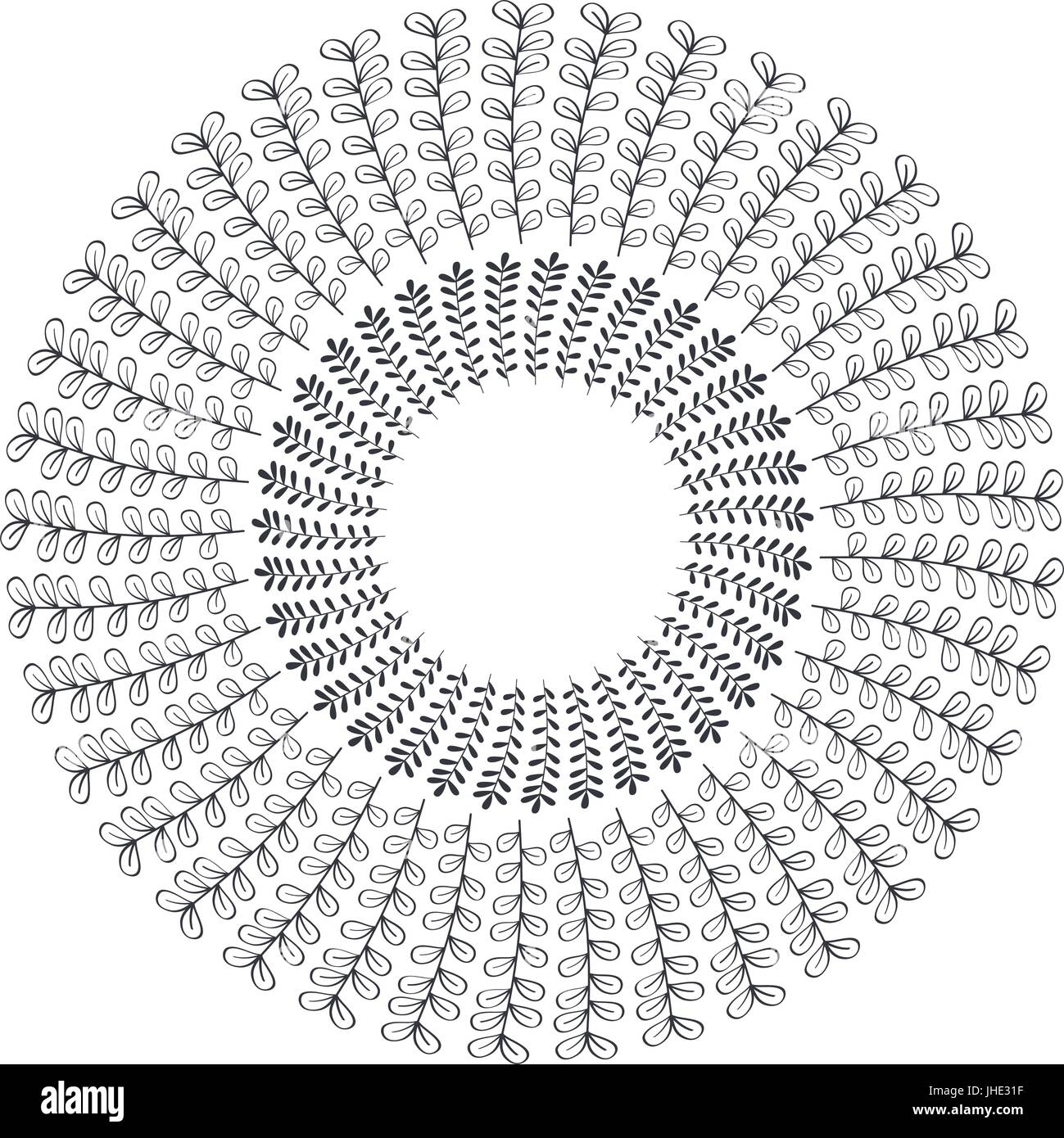 Circular crown with leaves vector illustration design Stock Vector ...