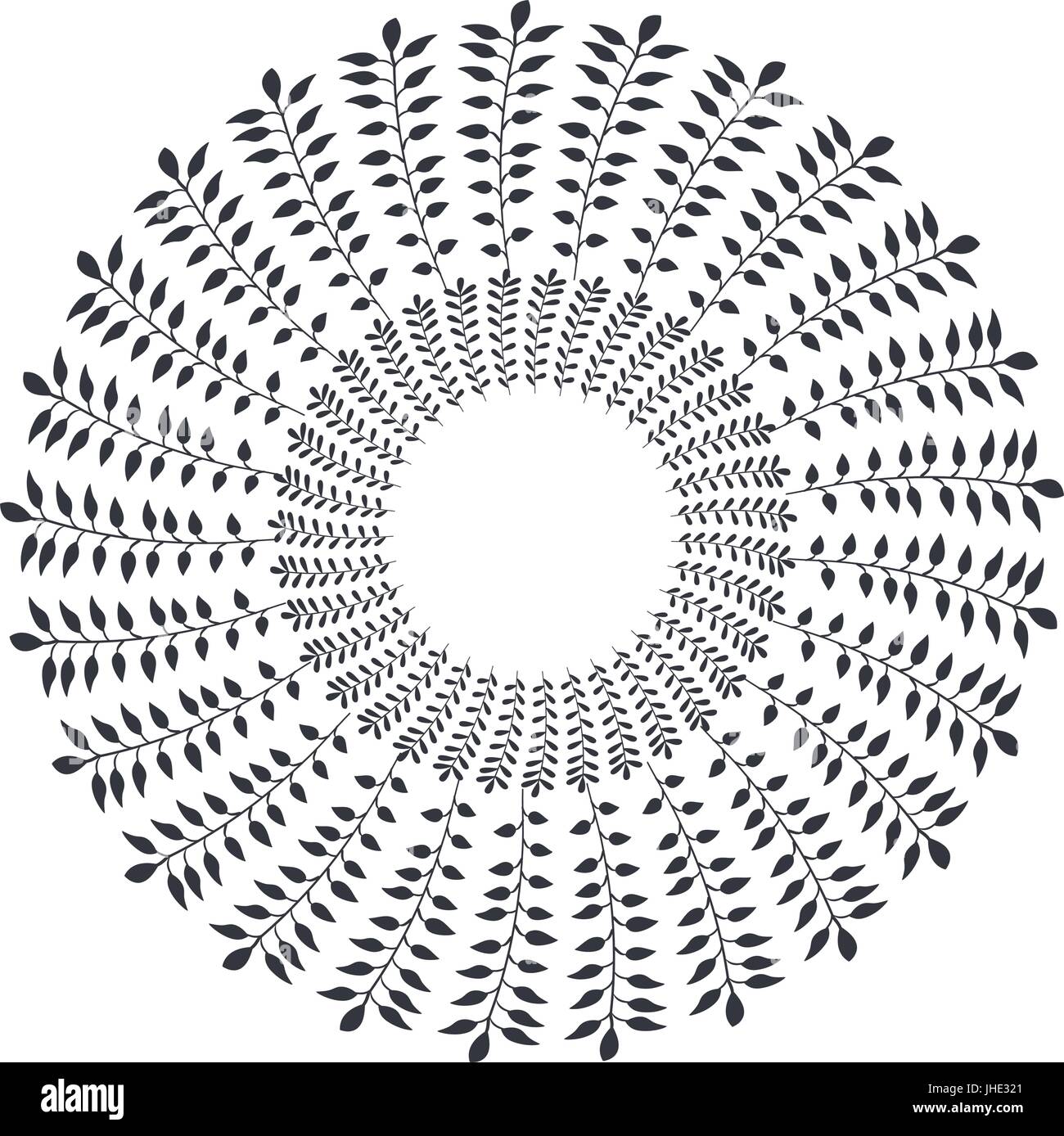 Circular crown with leaves vector illustration design Stock Vector ...