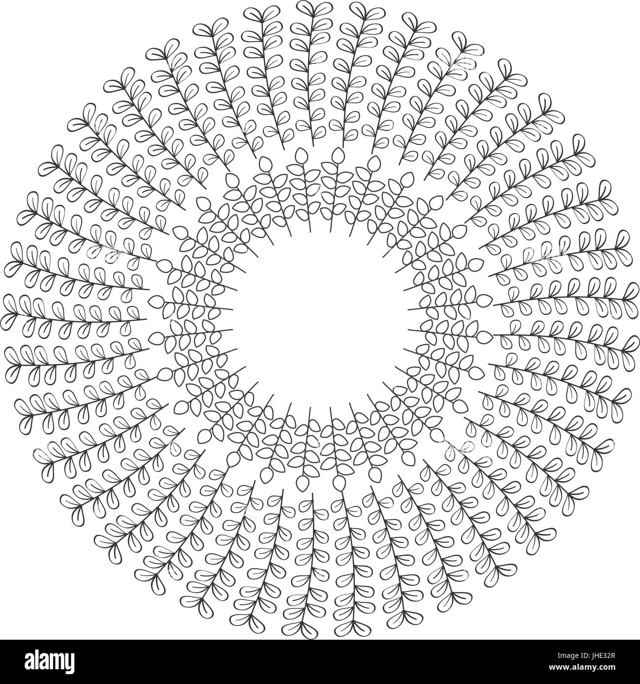 Circular crown with leaves vector illustration design Stock Vector ...