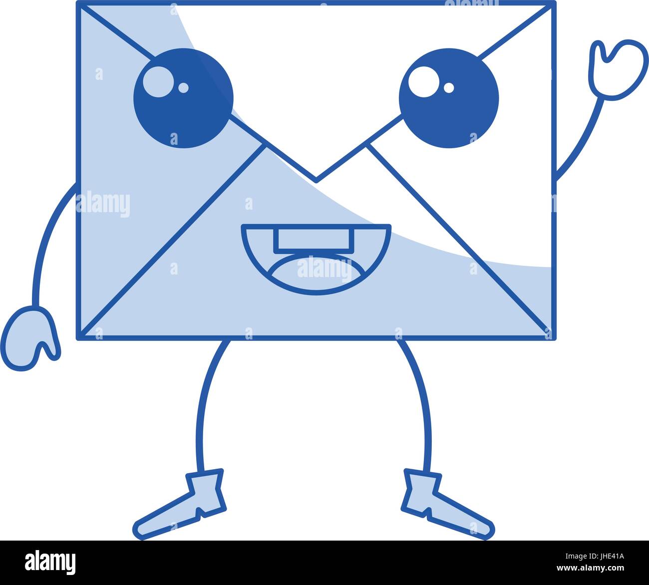 envelope mail kawaii character vector illustration design Stock Vector ...