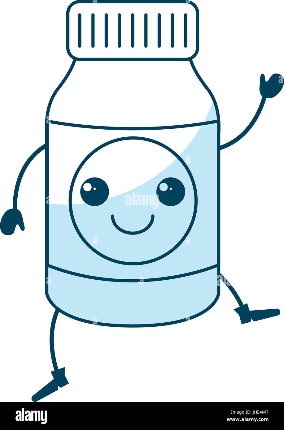 bottle drugs kawaii character vector illustration design Stock Vector ...