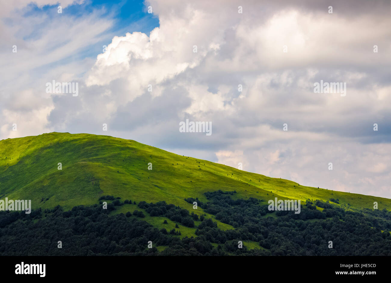 beautiful summer landscape in mountains. fine weather with blue sky and ...