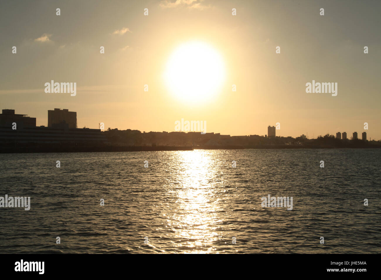 Beach, sea, sunset, view city, Capital, Fortaleza, Ceará, Brazil Stock ...