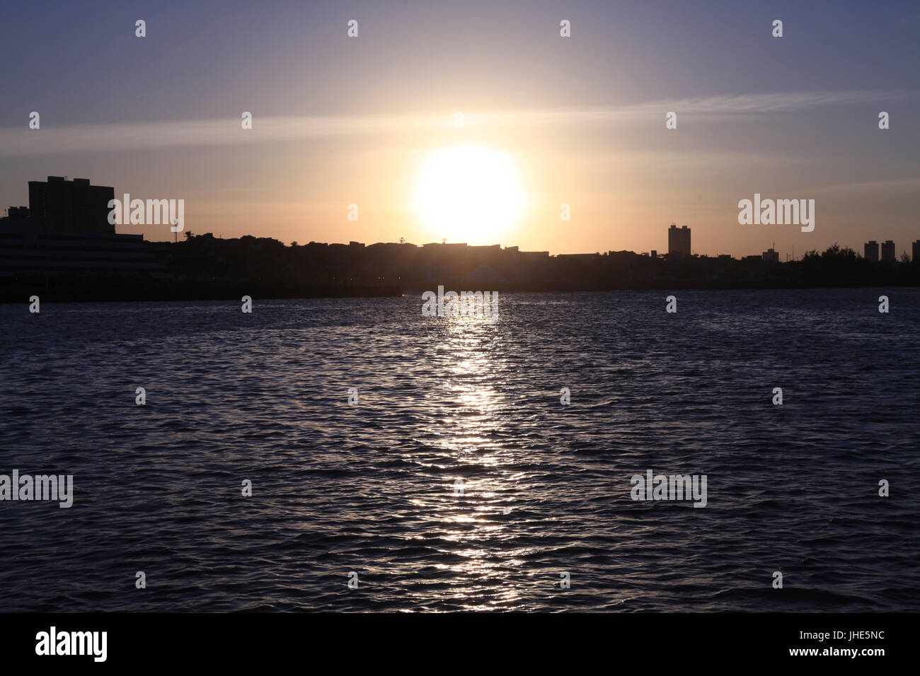 Beach, sea, sunset, view city, Capital, Fortaleza, Ceará, Brazil Stock ...