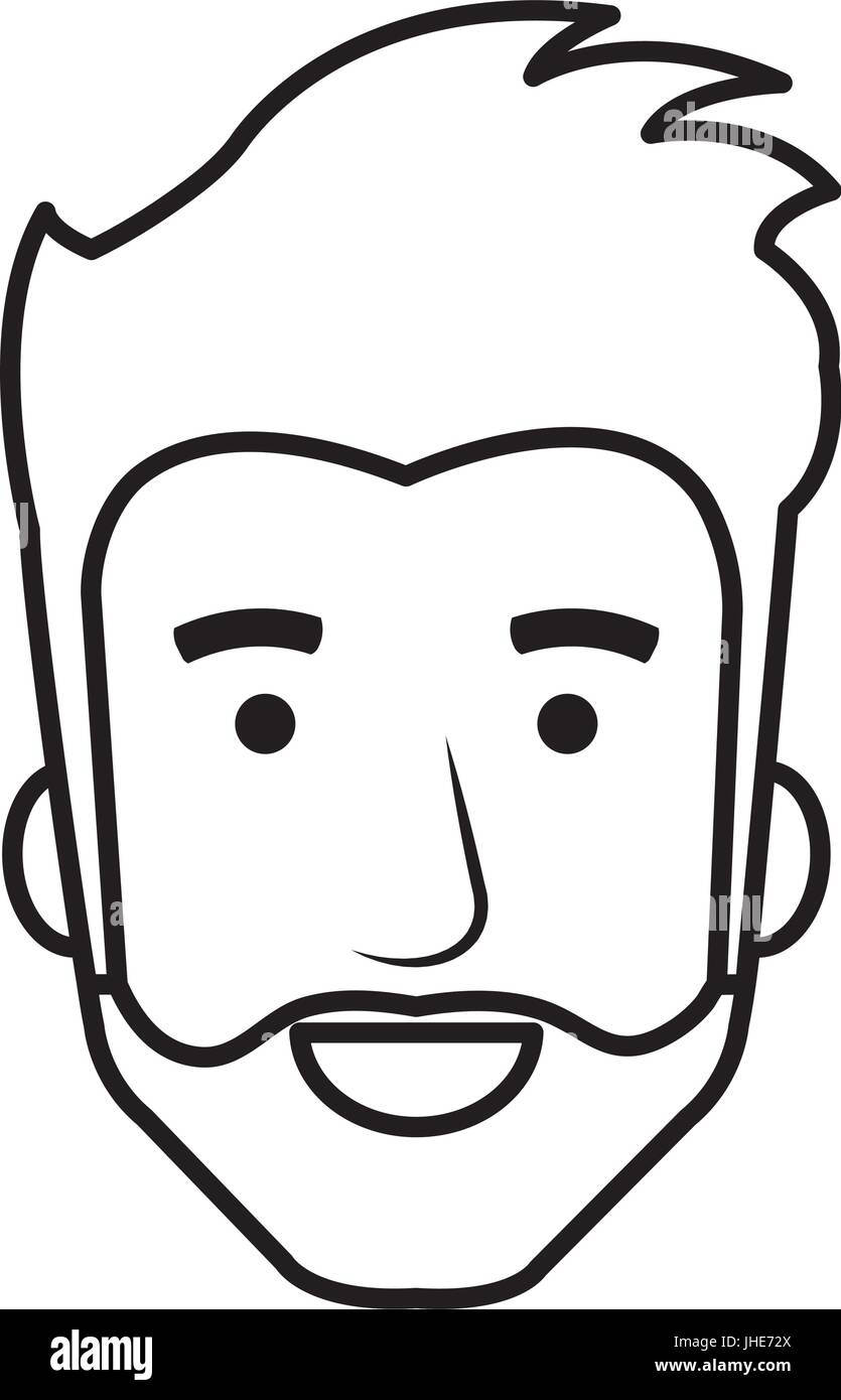 young man head model avatar character vector illustration design Stock ...