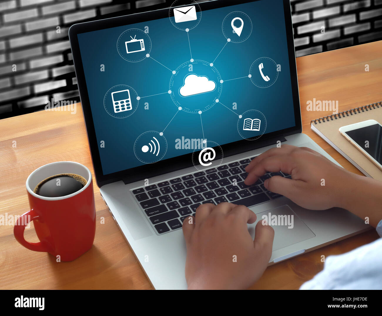 Cloud Computing diagram Network Data Storage Technology Service Stock ...