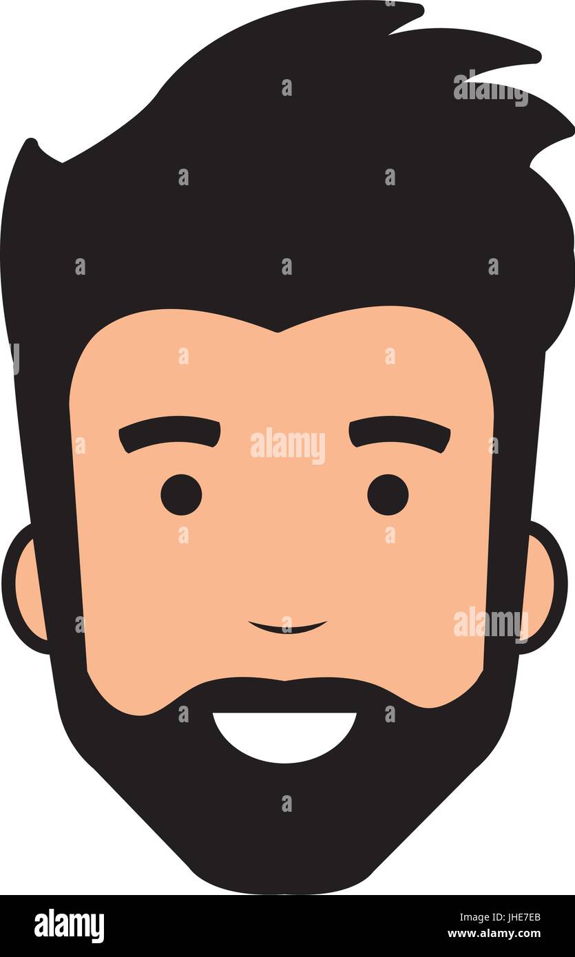 young man head model avatar character vector illustration design Stock ...