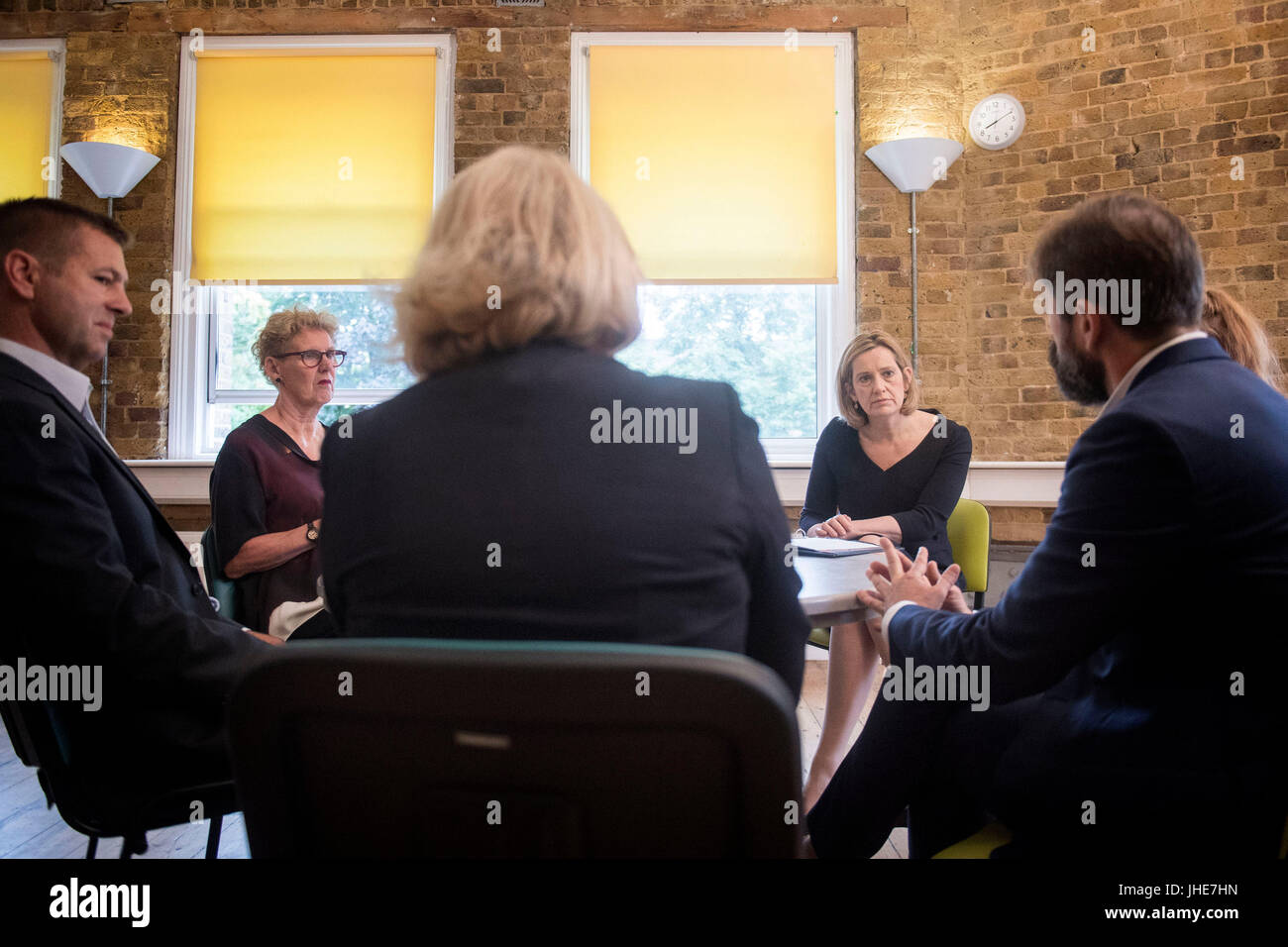 Home Secretary Amber Rudd talks to representatives from third sector ...