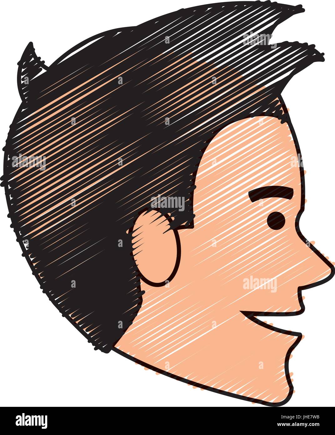 young man head model avatar character vector illustration design Stock ...