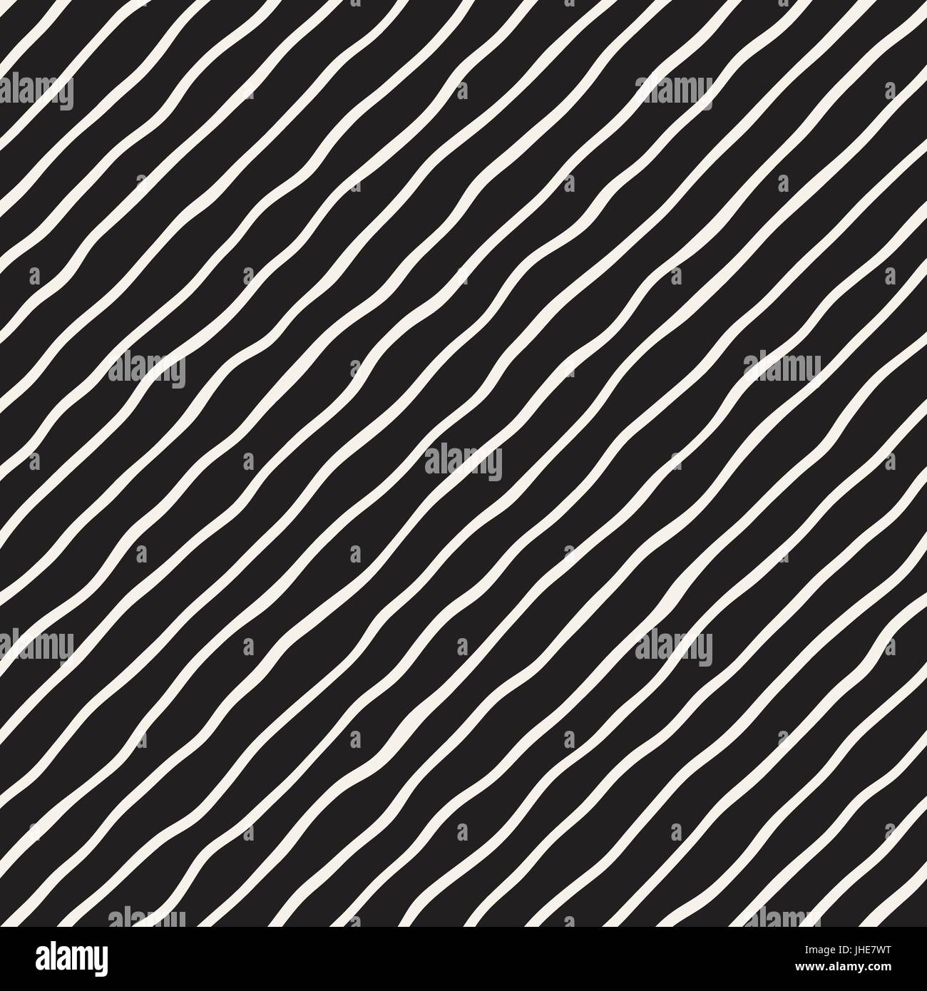 Seamless pattern with hand drawn waves. Abstract background with wavy ...