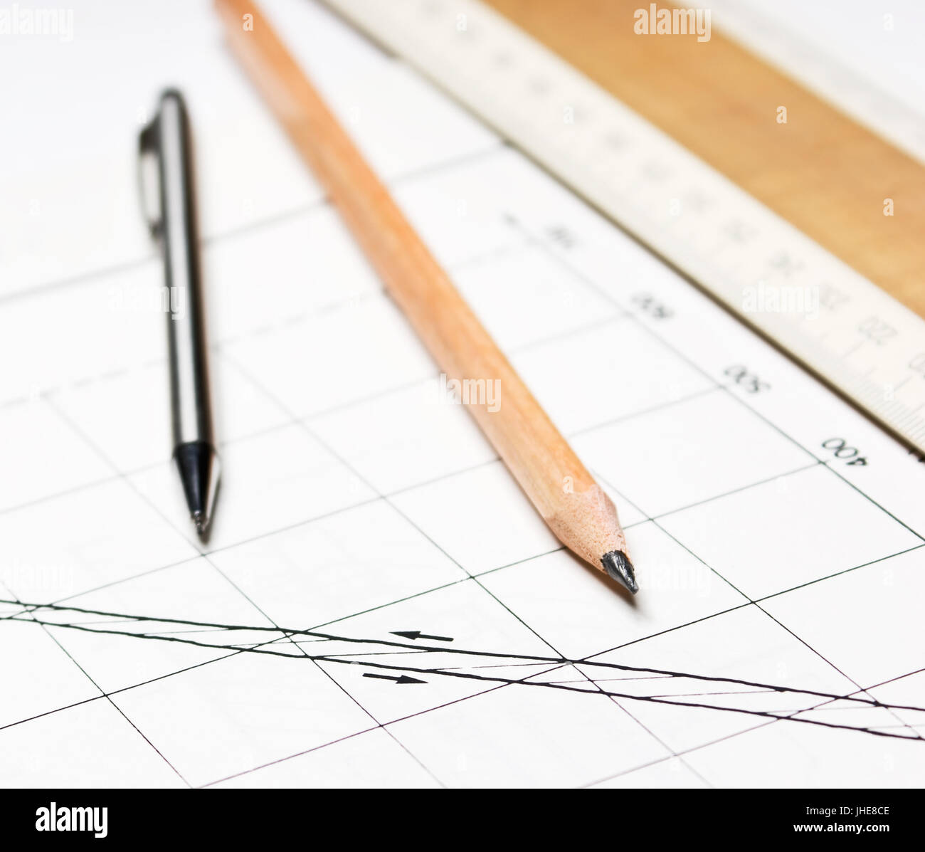 technical schemes with a pencil and ruler Stock Photo - Alamy