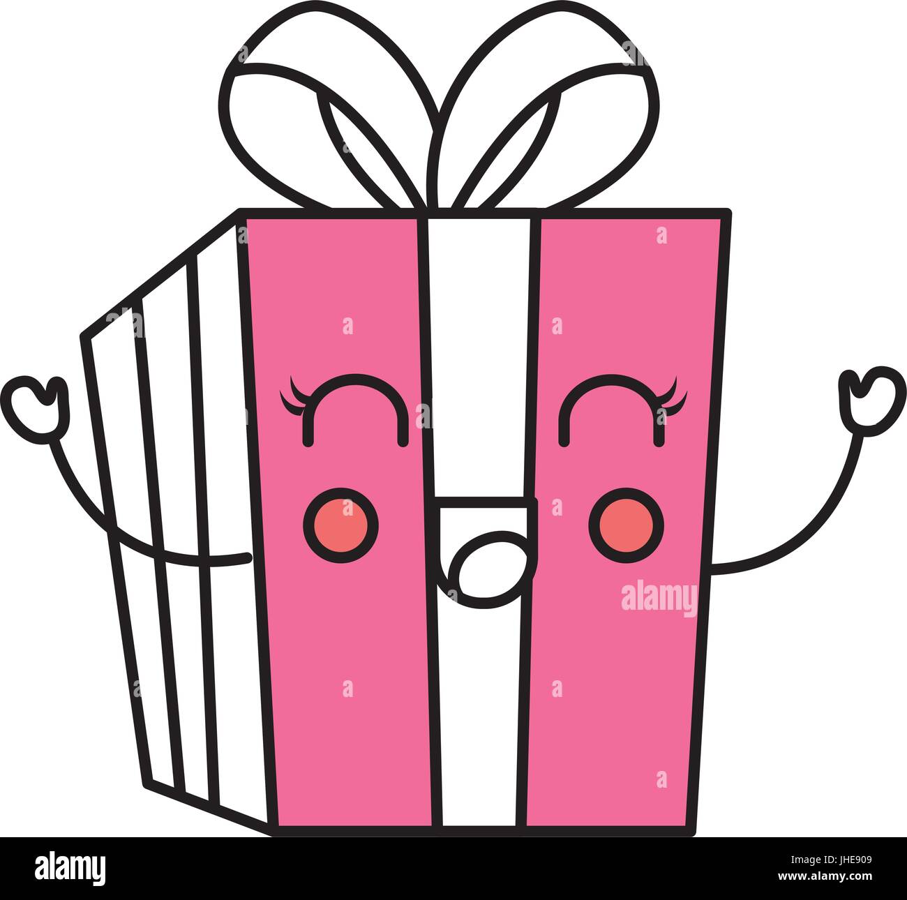 gift box present kawaii character vector illustration design Stock ...