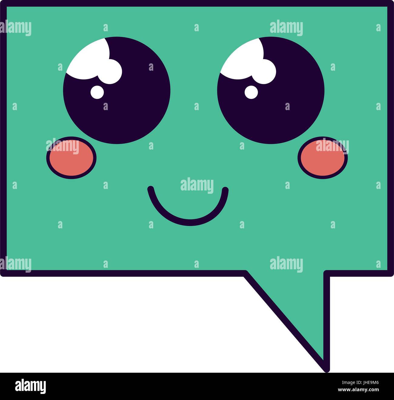 speech bubble message kawaii character vector illustration design Stock ...