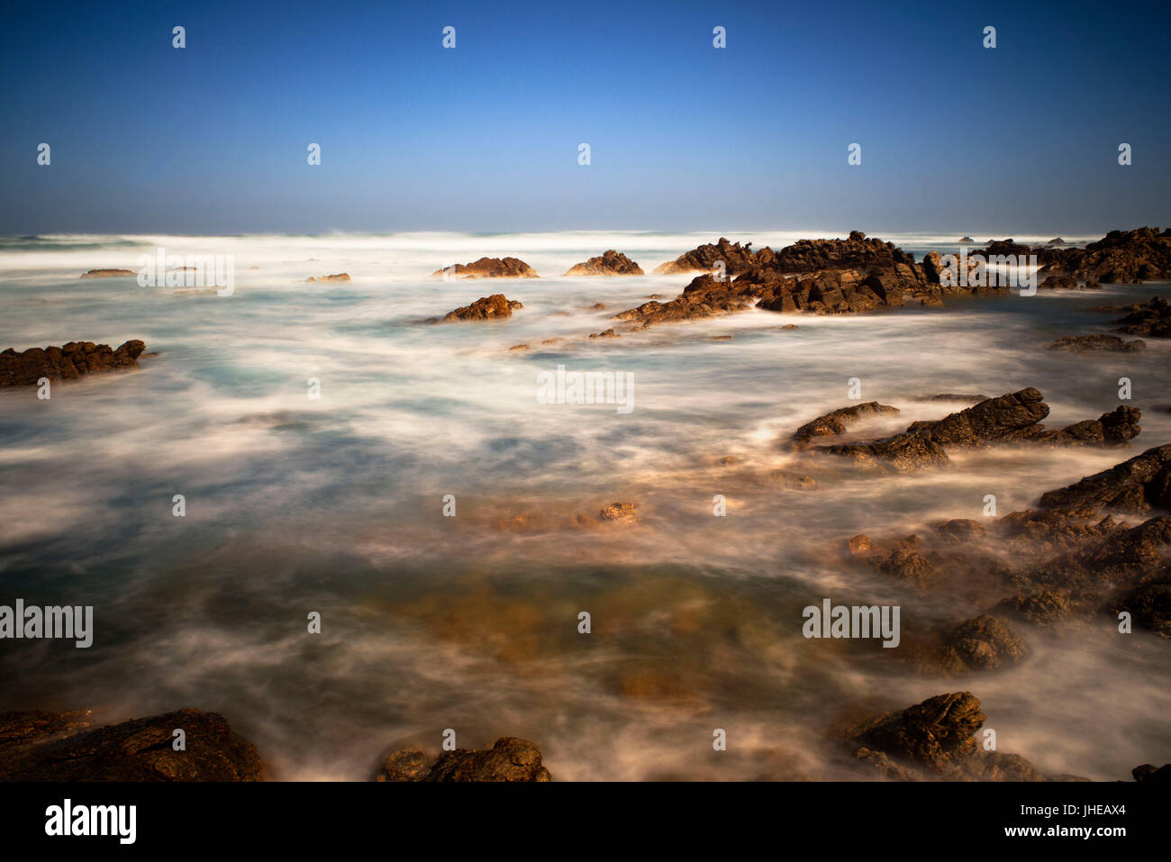 The view out to sea southern most point of Africa Cape Agulhas in South ...