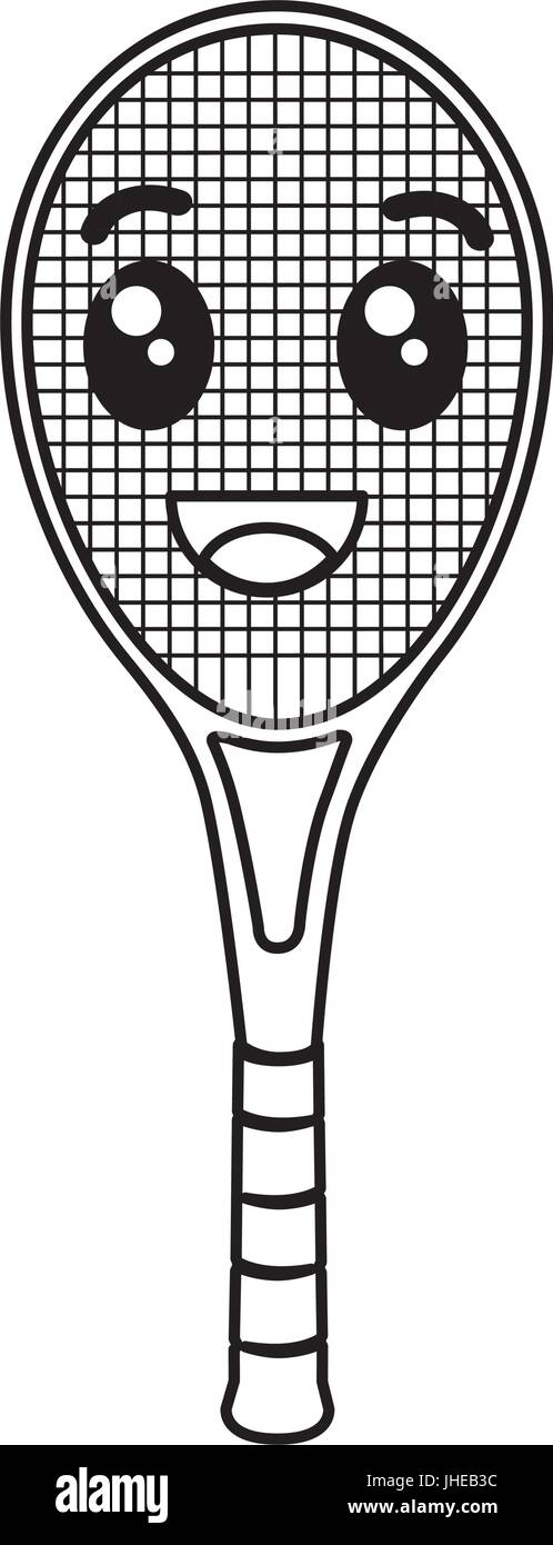 tennis racket kawaii character vector illustration design Stock Vector ...
