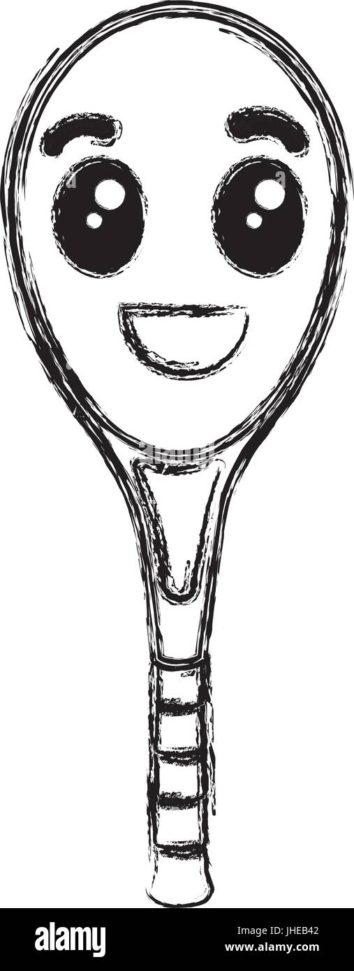 tennis racket kawaii character vector illustration design Stock Vector ...