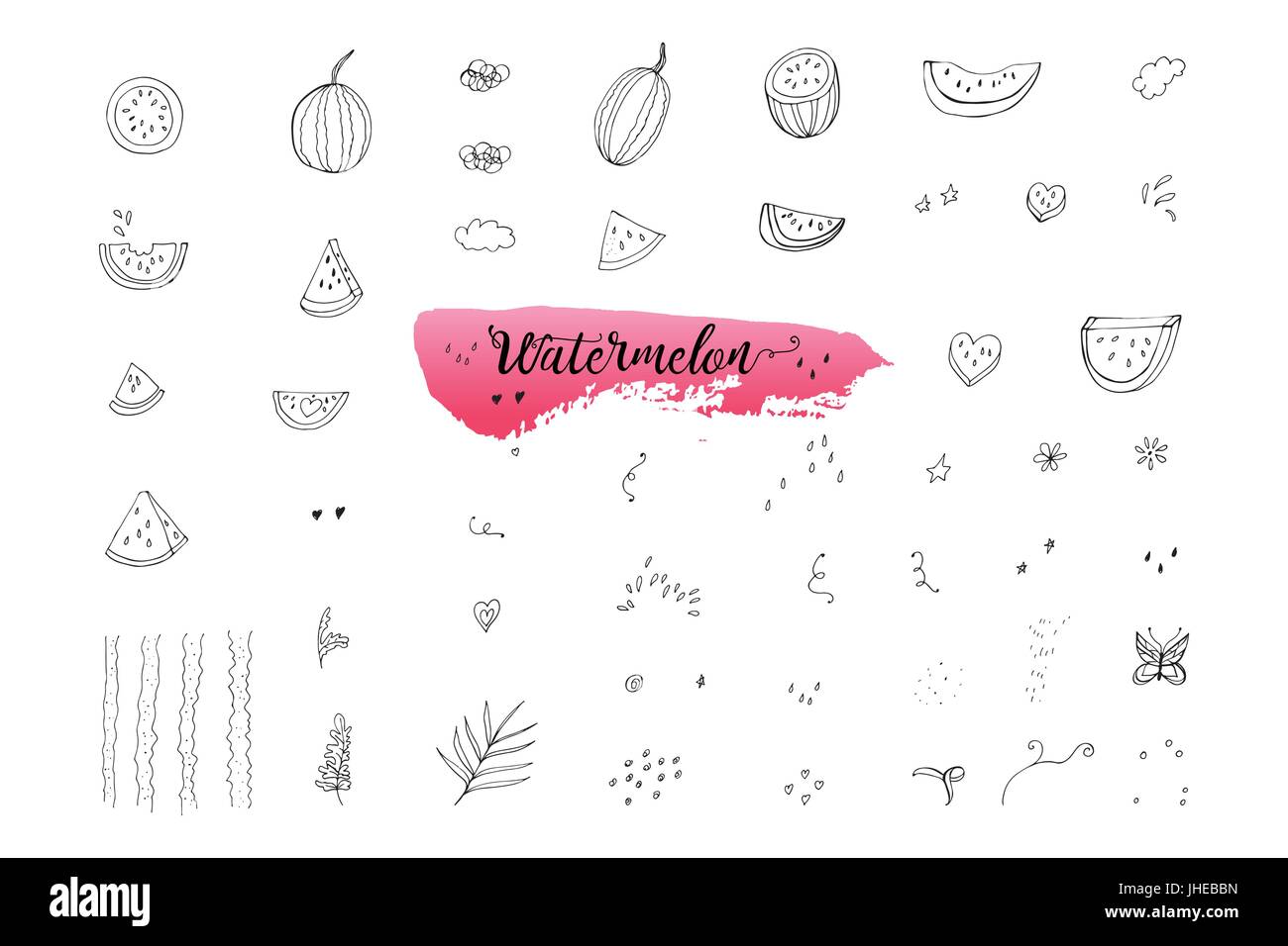 Watermelons vector set hi-res stock photography and images - Alamy