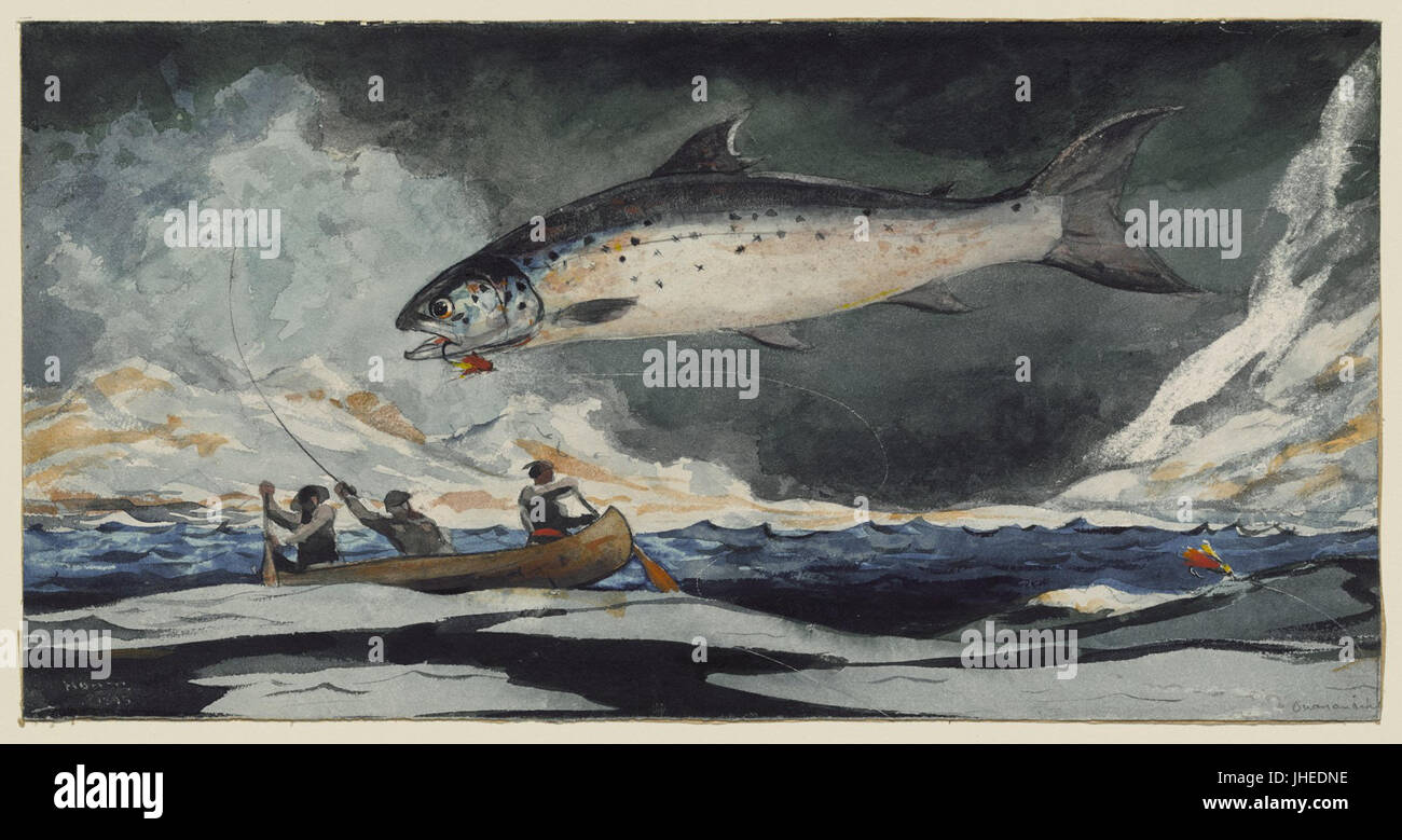 Winslow Homer - A good pool, Saguenay River Stock Photo - Alamy