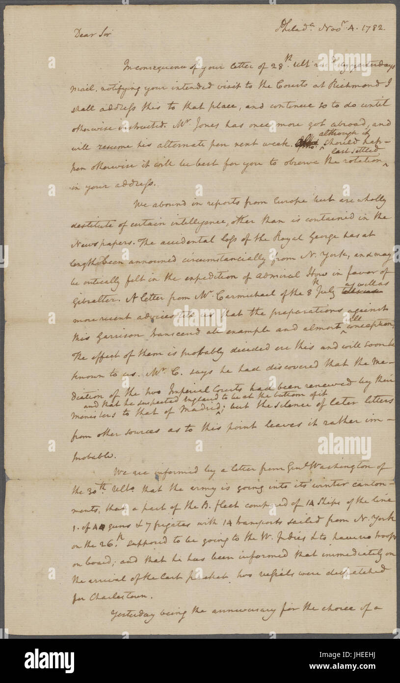 November 1782 hi-res stock photography and images - Alamy