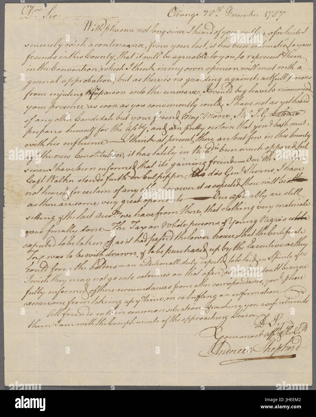 Letter from Andrew Shepherd (NYPL b11904004-5215225 Stock Photo - Alamy