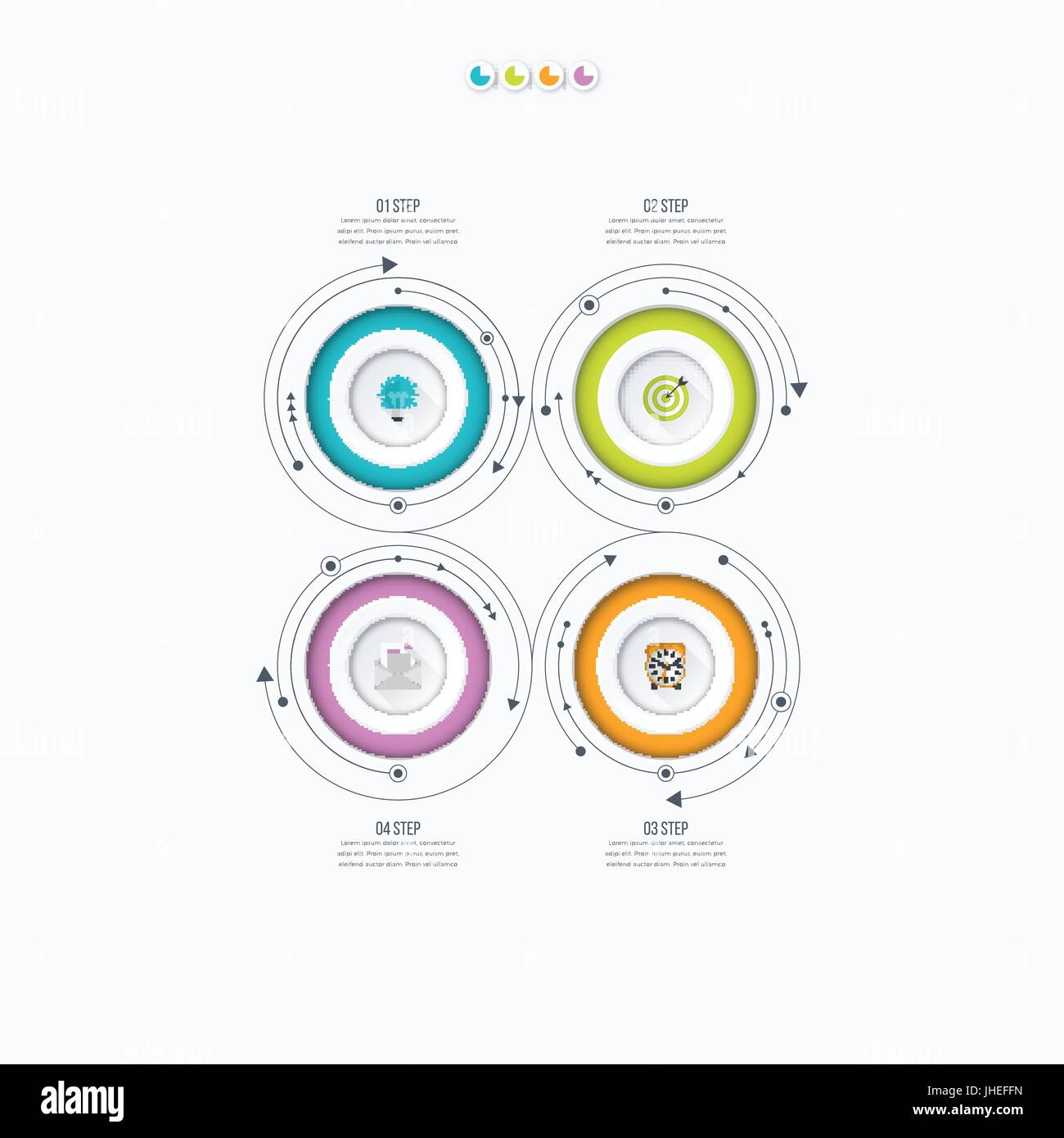 Infographics template four options with circle Stock Vector Image & Art ...