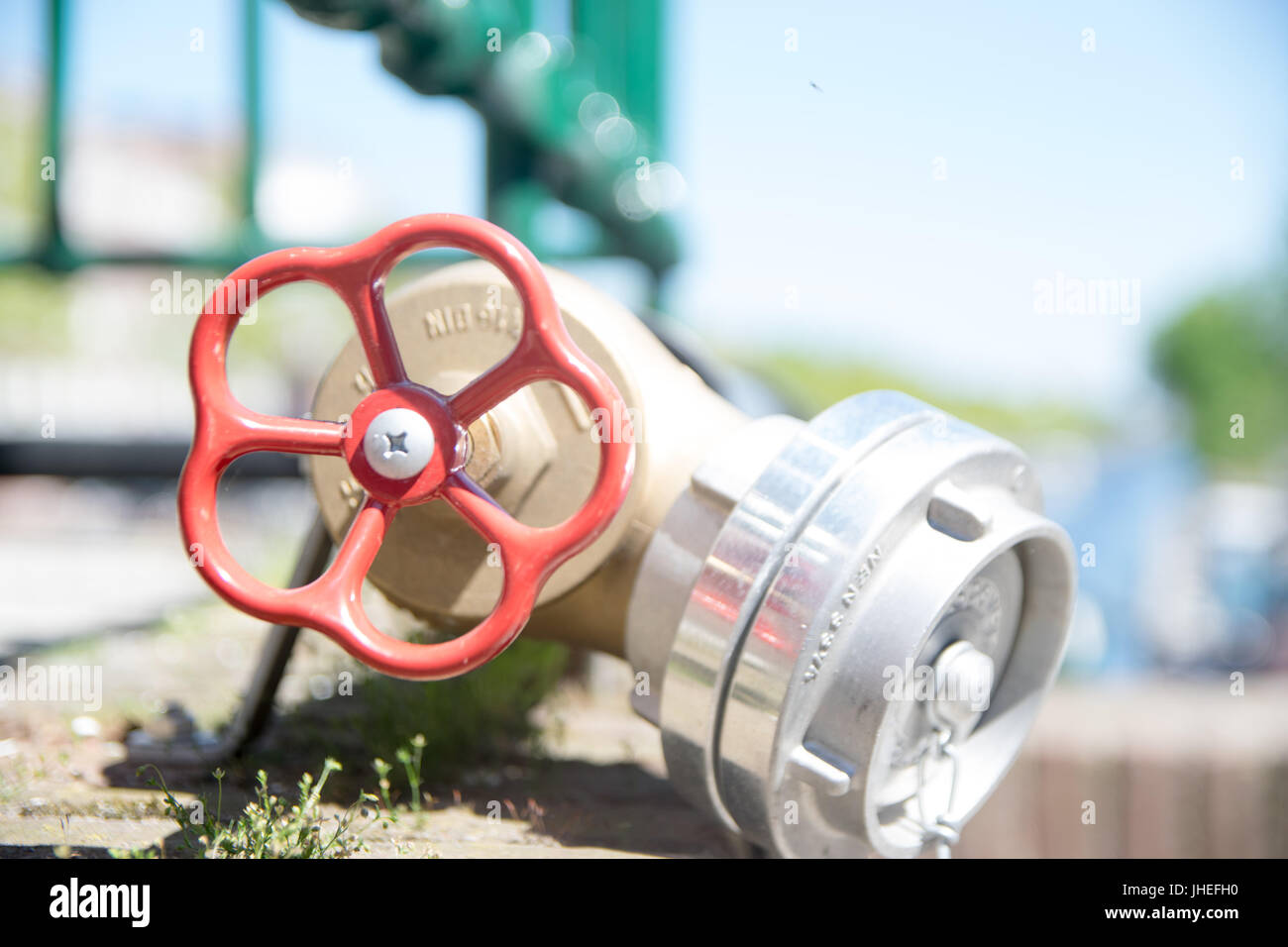 Red fire hydrant Stock Photo - Alamy